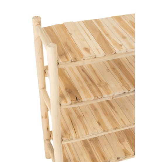 Étagère 4 Niveaux en Teck "Latonya" 140cm Naturel - Gamm vert