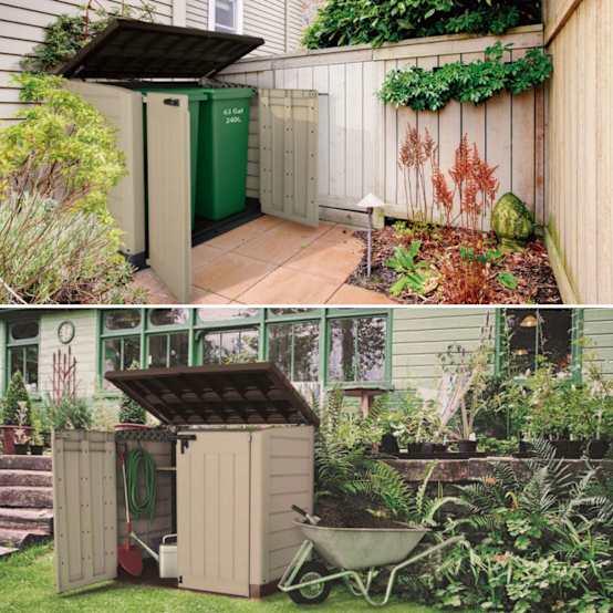 Coffre de rangement Beige / Brun 146x82x125cm, Store-It-Out Max - Gamm vert