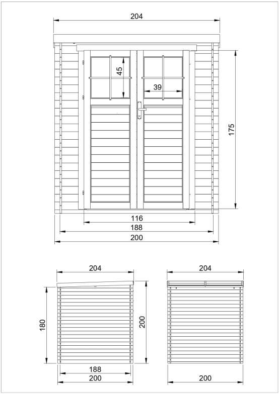 TIMBELA M309F Abri de jardin en bois - porte verrouillable de haute ...