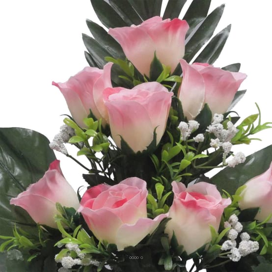 Jardinière fleurs artificielles bouton de rose et Gypsophile Rose pour ...