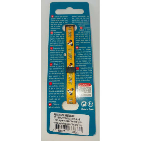 zolux - Collier PUPPY MASCOTTE 8 mm 16 à 25 cm couleur jaune pour ...