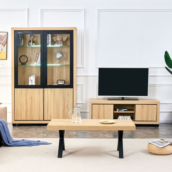 Table basse pieds en croix métal Nice - Gamm vert