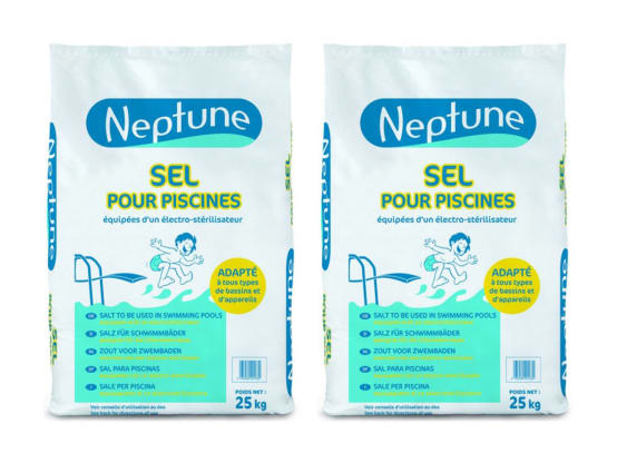 Lot de 2 sacs de sel de piscine 25 kg - Neptune - Gamm vert