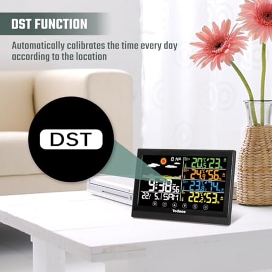 Todeco Station météo sans fil avec 3 capteurs extérieurs - Thermomètre numérique LCD - RCC ...