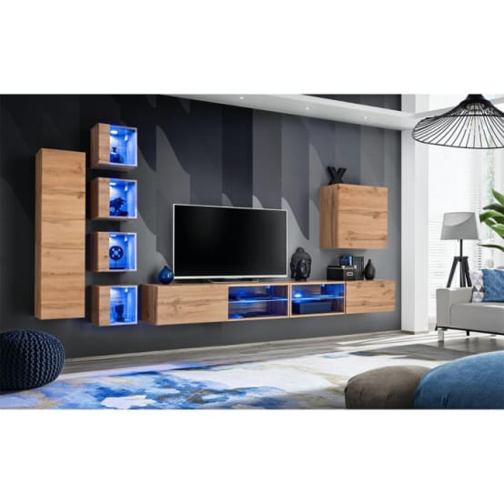Ensemble Meuble TV "Switch XXVI" 320cm Naturel - Gamm vert