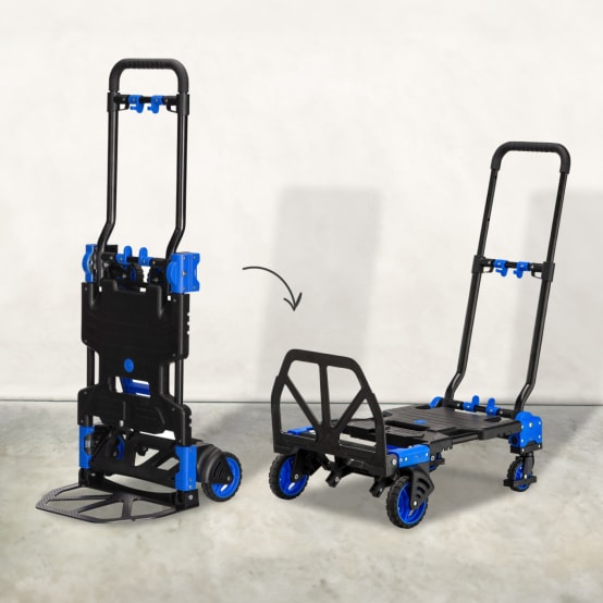 Diable, chariot 2 en 1 pliable 4 roues - Charge 137 kg - Linxor - Gamm vert