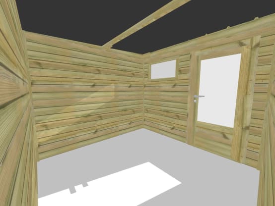 ABRI DE JARDIN bois Pin traité autoclave 27mm - 4,64x2,64m / 12m2 - Bac ...