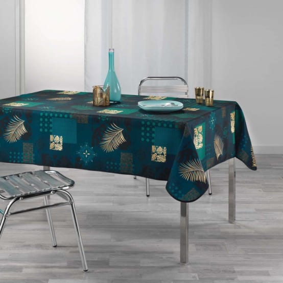 Nappe Imprimée "Oreane" 150x240cm Bleu - Gamm vert