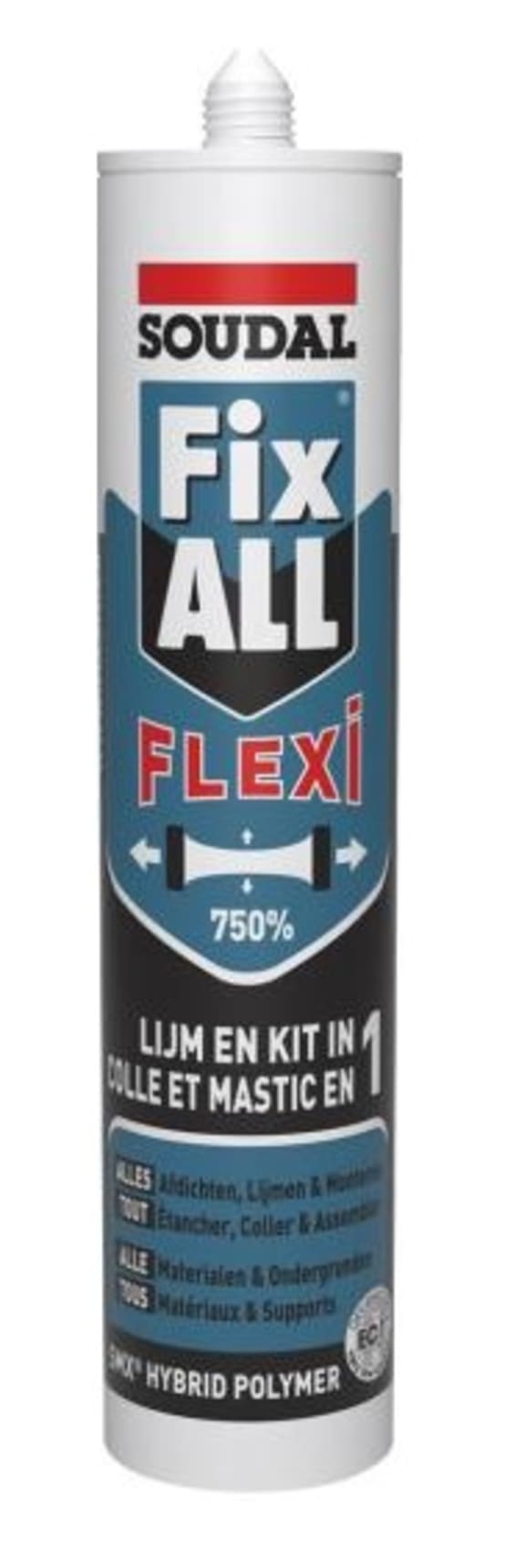 Mastic-colle polymère hybride Fix ALL Flexi gris cartouche 290ml - SOUDAL - 105030 - Gamm vert