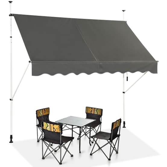 Auvent Manuel Rétractable 250CM Hauteur Réglable Store Banne Aluminium ...