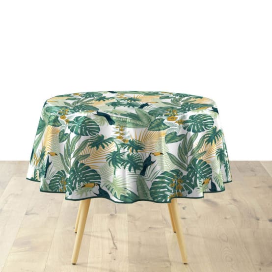 Nappe Ronde Imprimé "Guyana" 160cm Vert - Gamm vert