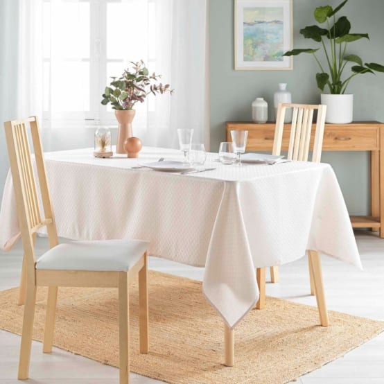 Nappe Jacquard Imprimé "Artea" 140x240cm Naturel - Gamm vert