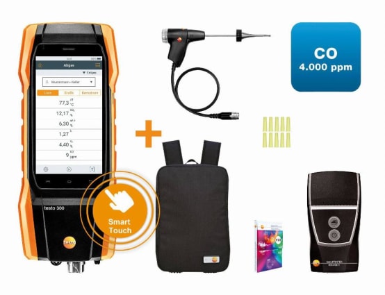 Testo 300 initial avec imprimante + connecteur bluetooth + sac à dos ...