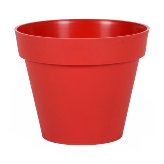 Eda Pot De Fleur Rond Toscane - ø 30 X H 26 Cm - 10 L - Rouge Rubis ...