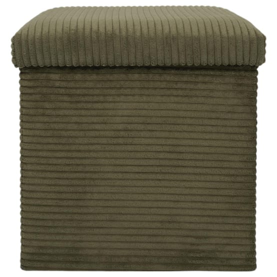 Pouf Coffre Pliable Côtelé "Scott" 38cm Vert - Gamm vert