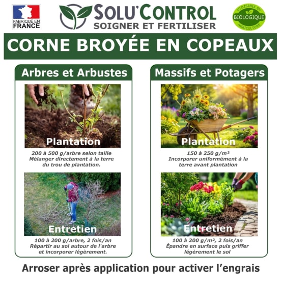 3 kg de Corne Broyée en Copeaux SoluControl - Engrais Azoté 100 % ...