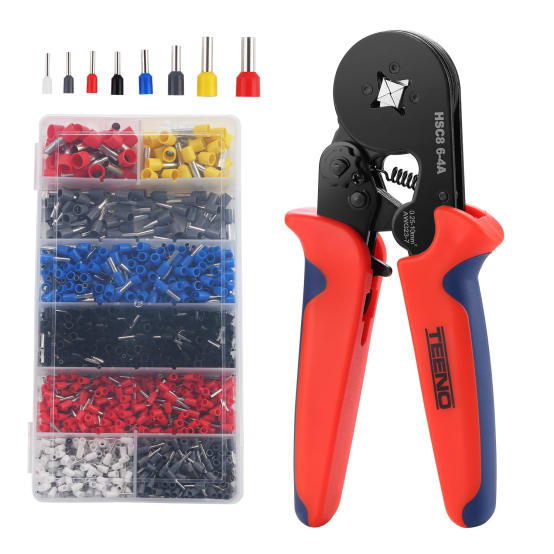 Pince à Sertir Outil de Sertissage Kit AWG23-7/0.25-10mm² avec 1200 Cosses de Câbles Isolées à ...