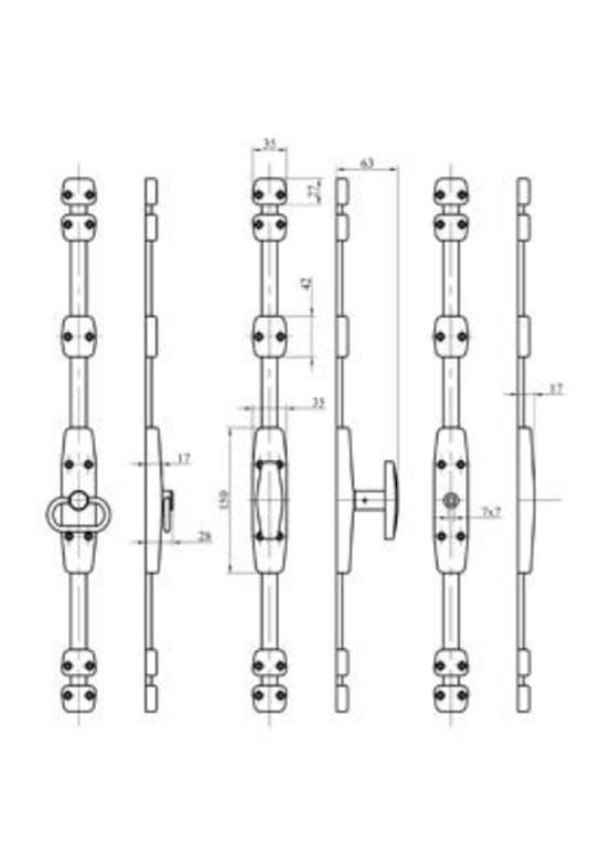Crémone 1AN MAP à anneau - Zingué - 1ANC - Gamm vert