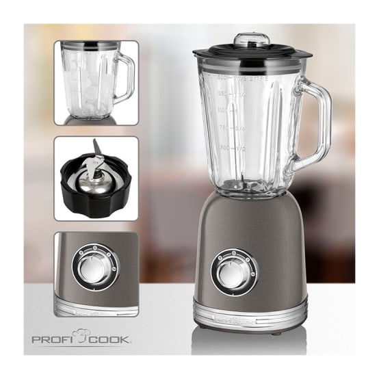 Blender Mixeur 1.5L vintage PC-UM 1195 Anthracite Proficook - Gamm vert