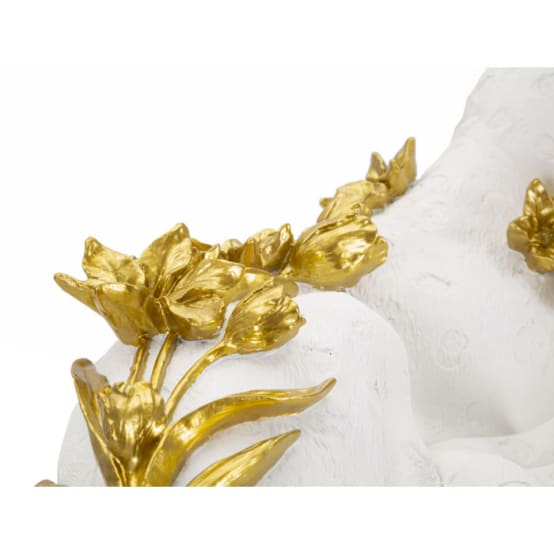 Statue Déco en Résine "Léopard Couché" 53cm Blanc - Gamm vert