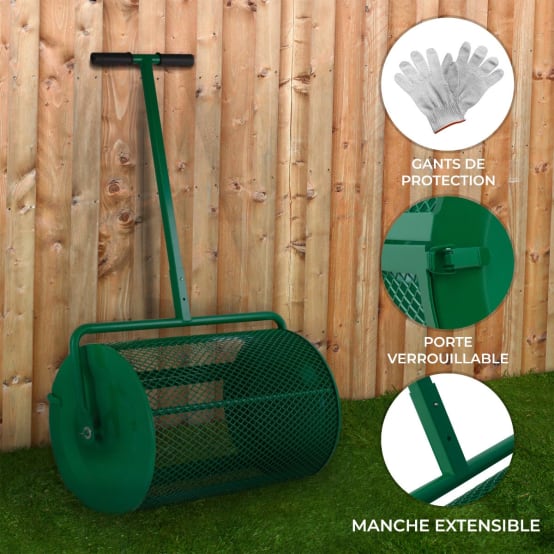 Rouleau Epandeur à Compost 80 L – Vert - Gamm vert