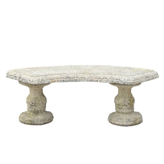 Banc en pierre reconstituée patiné 61x39cm - Gamm vert