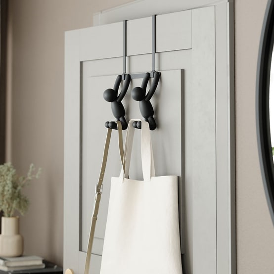 Patère double Buddy bonhommes noirs 32x22x11cm - Gamm vert