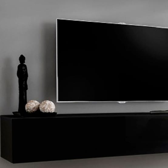 Meuble TV Mural Design "Switch IX" 310cm Noir - Gamm vert