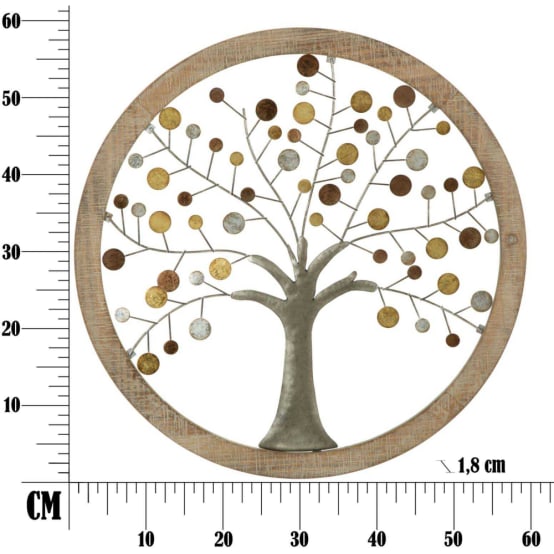 Décoration murale Arbre en métal Della Vita 61 x 1.8 cm - Gamm vert