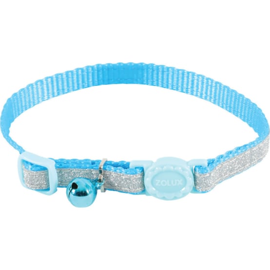 zolux - Collier SHINY nylon réglable de 17 à 30 cm bleu pour chat ...