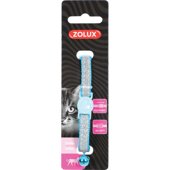 zolux - Collier SHINY nylon réglable de 17 à 30 cm bleu pour chat ...