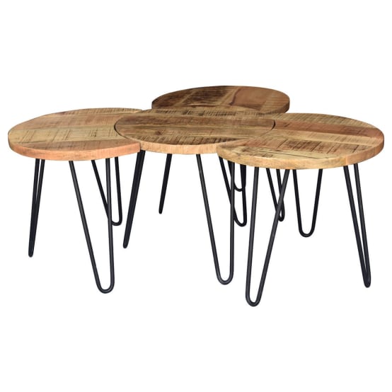 Lot de 4 Tables d'Appoint Modulables en Manguier - POZZ - Gamm vert