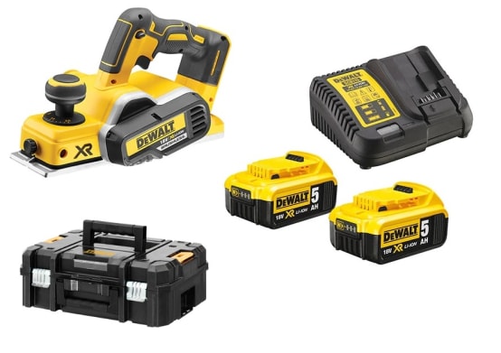 Rabot 18V XR + 2 batteries 5Ah + chargeur multivoltage + coffret T-STAK ...