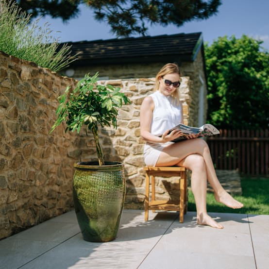 POSEIDON pot grande taille d'extérieur fait main en terre cuite ...