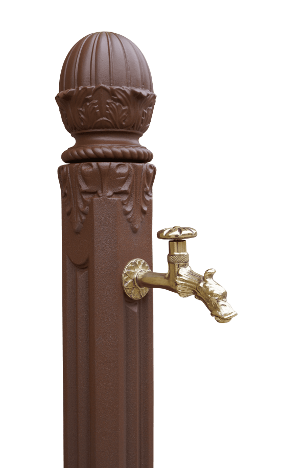 Fontaine borne griffon avec vasque style corten (RAL Mars 2525) avec ...