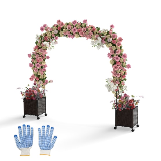 Arche de Jardin 288 CM avec 2 Bacs Jardinière et Treillis Pergola avec ...