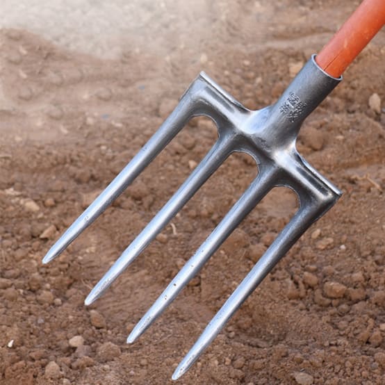 Fourche de retournement de sol tout acier Fourche en acier à 6 dents ...