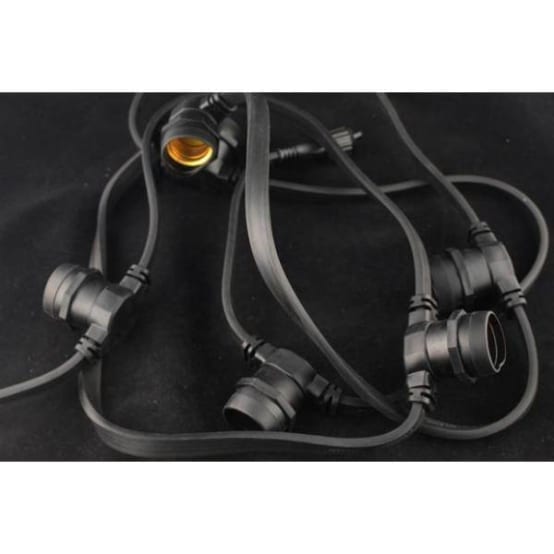 Guirlande guinguette 10 ampoules blanc très chaud 2200K 10M câble plat professionnelle ...