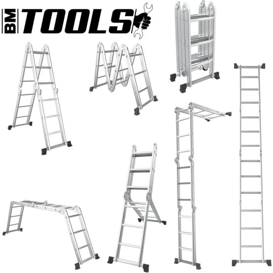 Échelle Multifonctions BM TOOLS BMT-4X3-MULTI en ALU, 4x3 marches - 3,55 m de Long. / Pliable ...