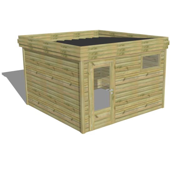 ABRI DE JARDIN bois Pin traité autoclave 27mm - 3,44x3,44m / 12m2 - Bac ...