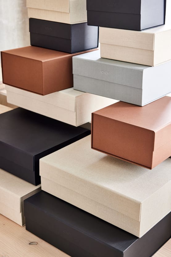 Boîte de rangement rouge foncé carton Living - Gamm vert