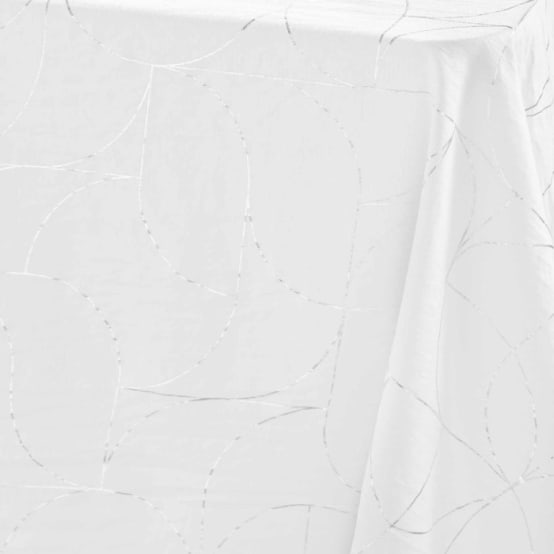 Nappe Antitache "Louxor" 140x240cm Blanc & Argent - Gamm vert