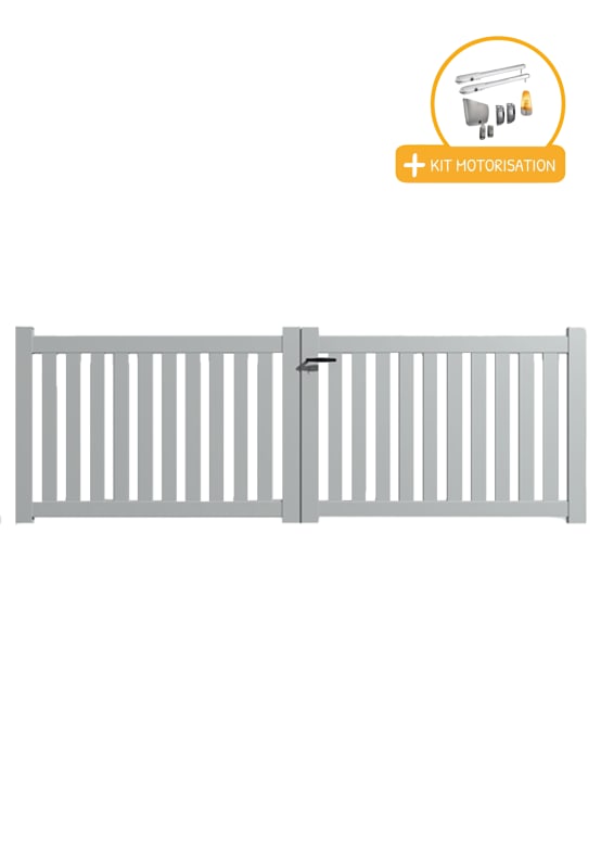 Portail alu battant ajouré en kit + MOT dim. L.4000 (entre piliers) X H ...