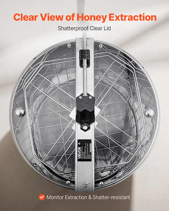 Extracteur de miel manuel 4/8 cadres inox, couvercle transparent ...