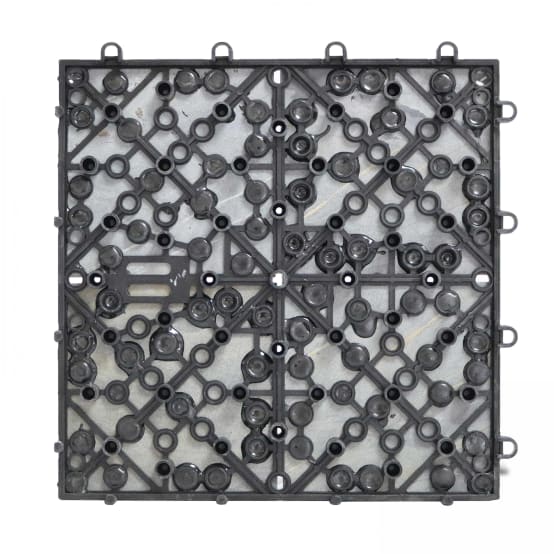 Lot de 8 dalles clipsables en pierre noire - Oviala - Gamm vert