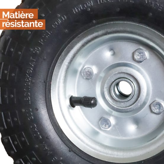 Roue gonflable pour chariot 25 x 7.5 cm - Axe 16 mm - Linxor - Gamm vert