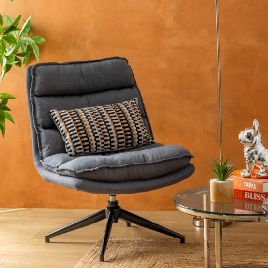 Fauteuil bas pivotant Harper gris Atmosphera - Gamm vert