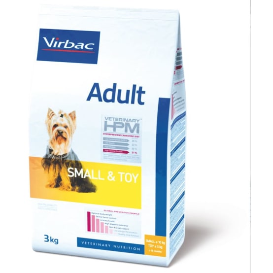 CROQUETTES CHIEN VETERINARY HPM DOG ADULT SMALL & TOYS - VIRBAC 3 kg ...