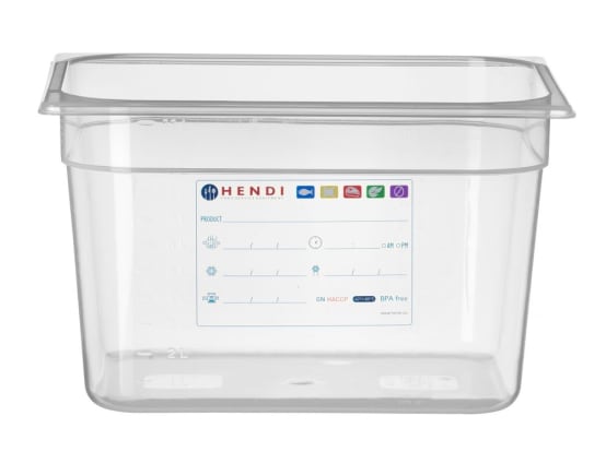 Bac de Stockage GN 1/2 12,5L Transparent 325x265x(H)200mm - Hendi - Gamm vert