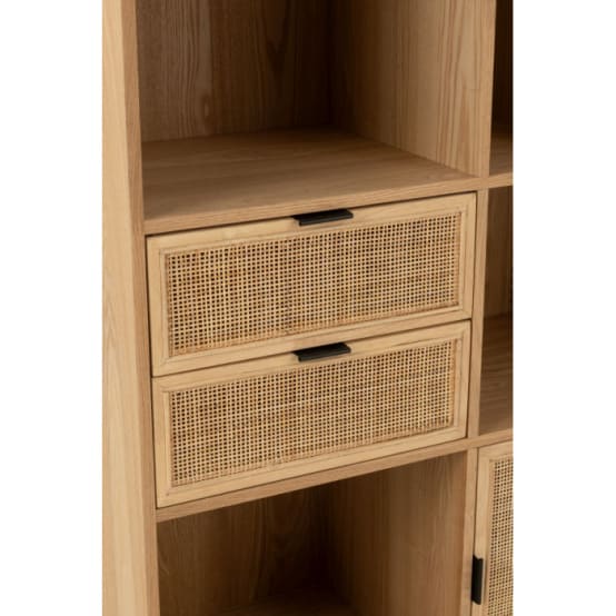 Bibliothèque Cannage "Kory" 174cm Naturel - Gamm vert